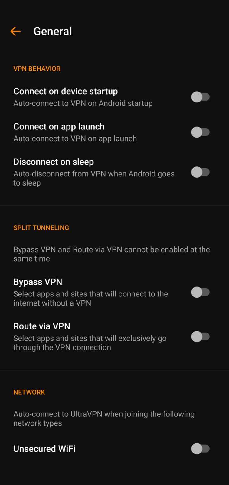UltraVPN Settings and Features – UltraVPN